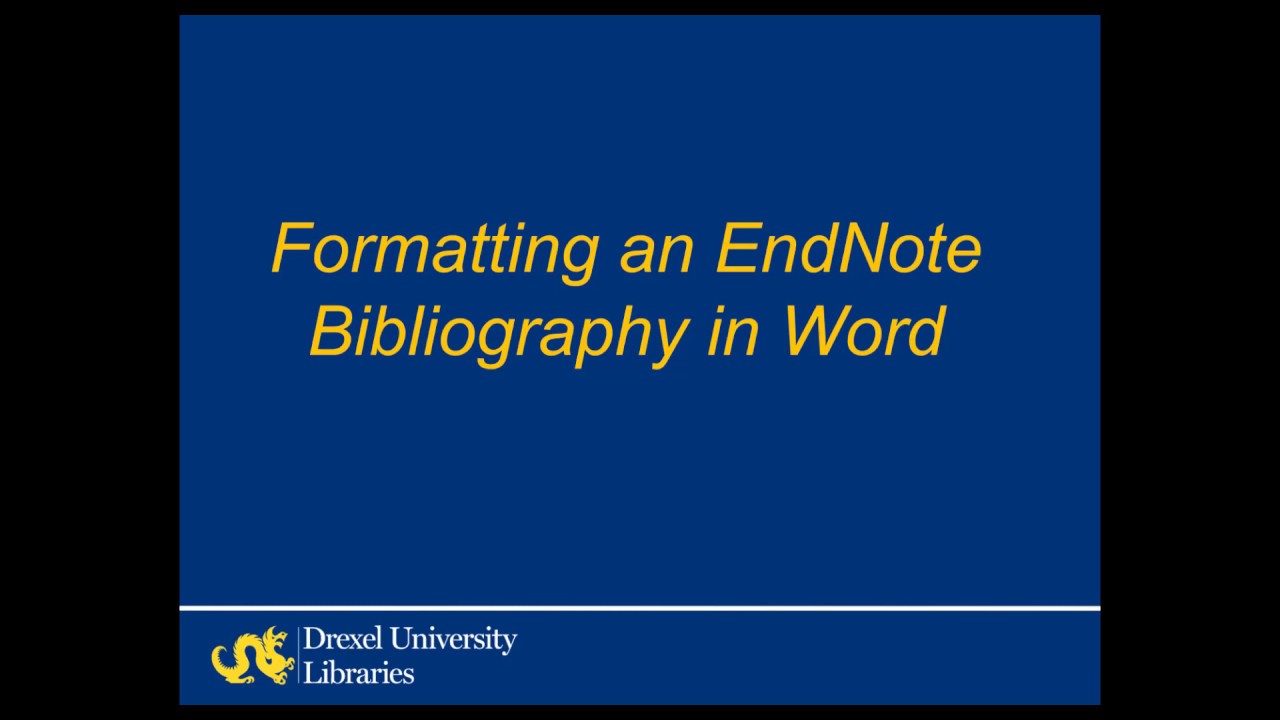 6 Formatting a bibliography in Word - YouTube