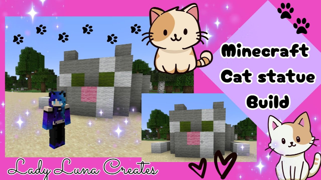 Minecraft Cat Statue build - YouTube