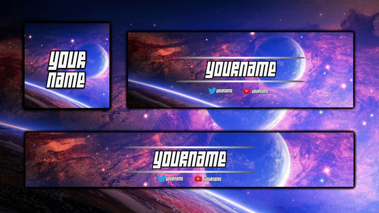 Cool YouTube Banner Template | Banner, Twitter Header, Avatar (PSD ...