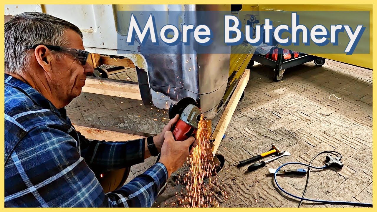 Cab corner butchery by rookie bodyman / 1957 GMC cab corner replacement ...