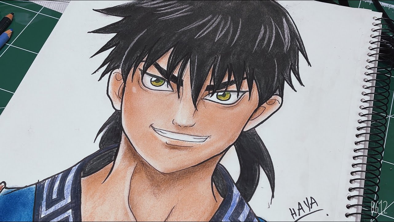 رسم شين - Ri Shin - أنمي (Kingdom) خطوة بخطوة مع هيا - YouTube