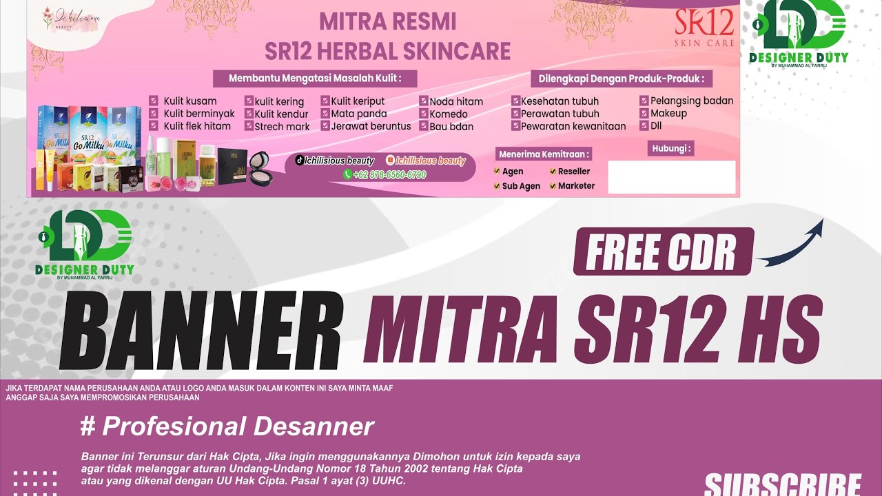 FREE CDR - BANNER MITRA RESMI SR12 SKINCARE - YouTube