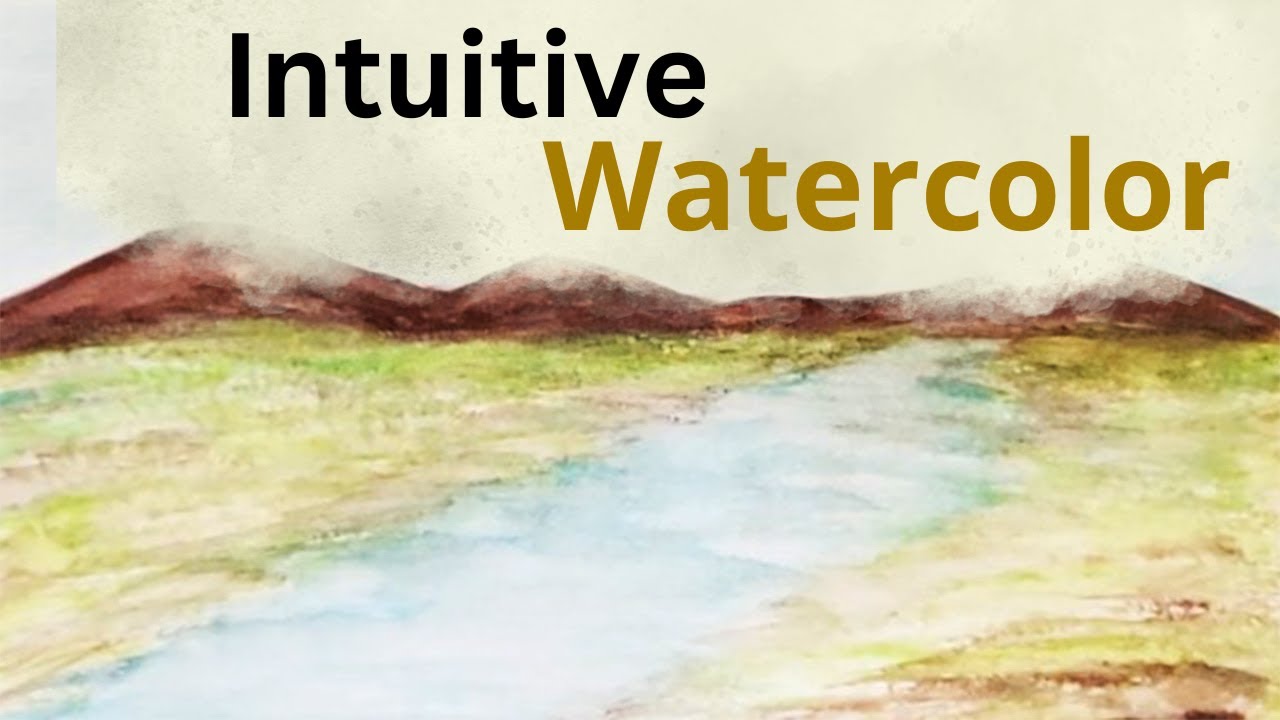 Relaxing Intuitive Watercolor Landscape Tutorial,Easy Step By Step ...