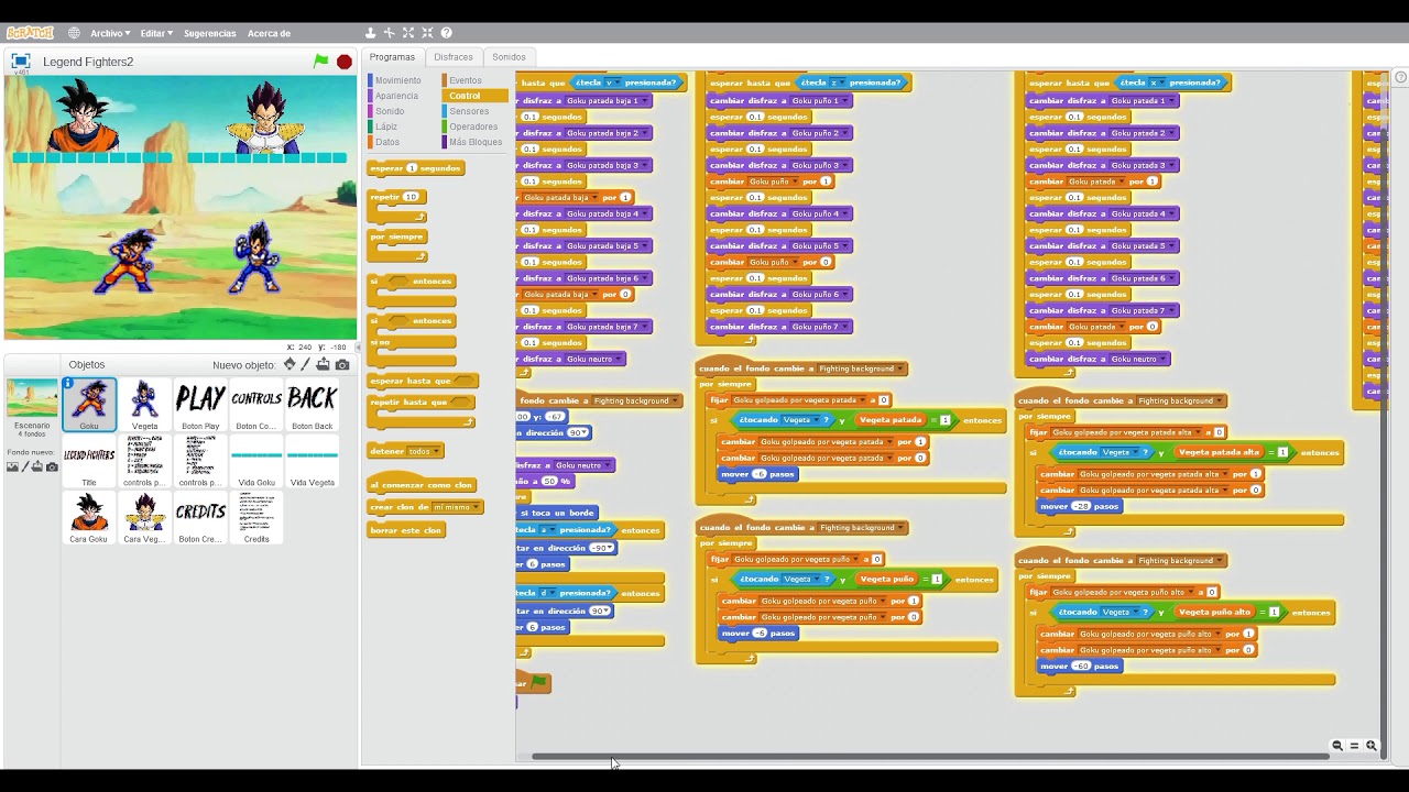 JUEGO DE PELEAS Explicado en Scratch 2 | Tutorial Scratch 2 en Español ...