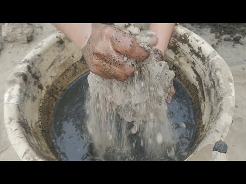 super crunchy pure mud chunks crumbling dry and wet - YouTube