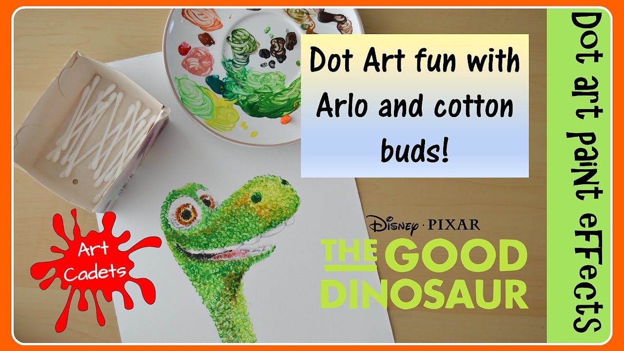 How to Dot Art Arlo the Good Dinosaur! (Pointillism) using Gouache ...