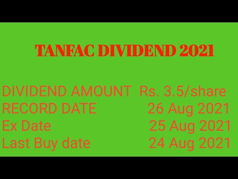 TANFAC INDUSTRIES SHARE DIVIDEND 2022 RECORD DATE - YouTube