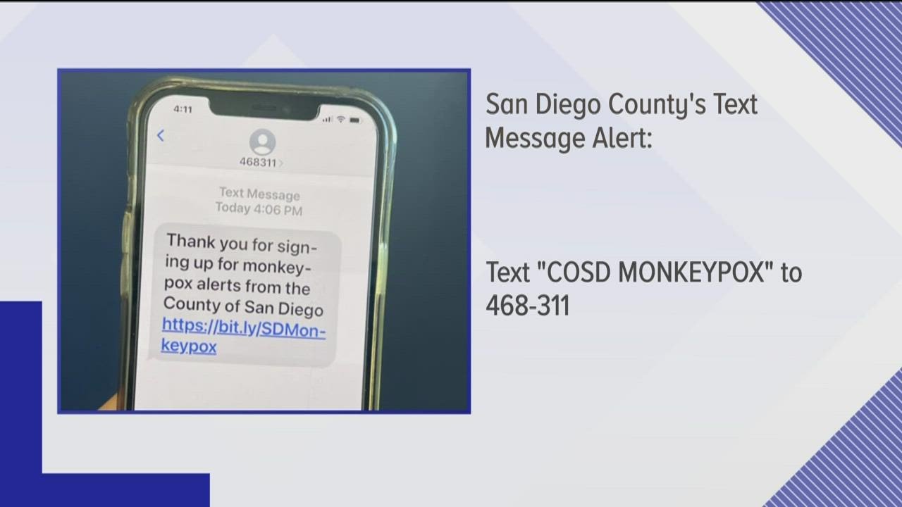 San Diego County launches monkeypox text message alert system - YouTube