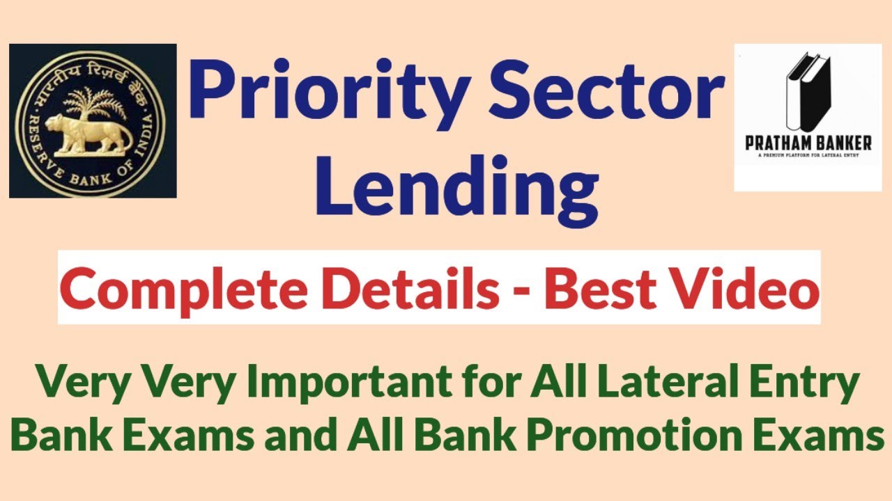 Priority Sector Lending Complete Details | Everything about Priority ...