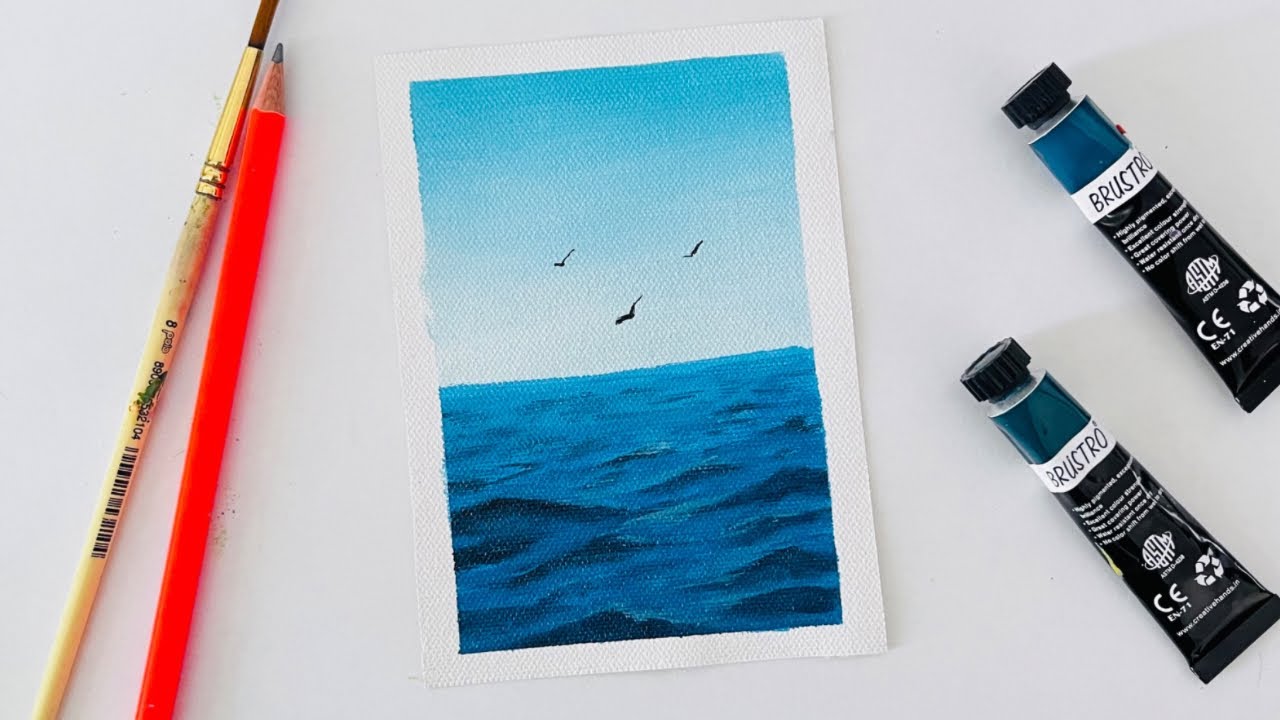 Ocean Waves Acrylic Painting Tutorial for Beginners | Step by Step ...