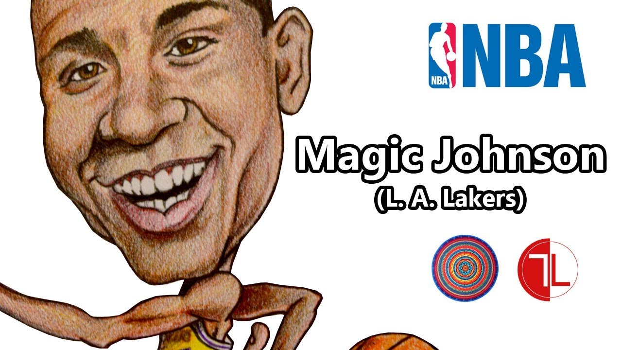 Magic Johnson Caricature - Speed Drawing - YouTube