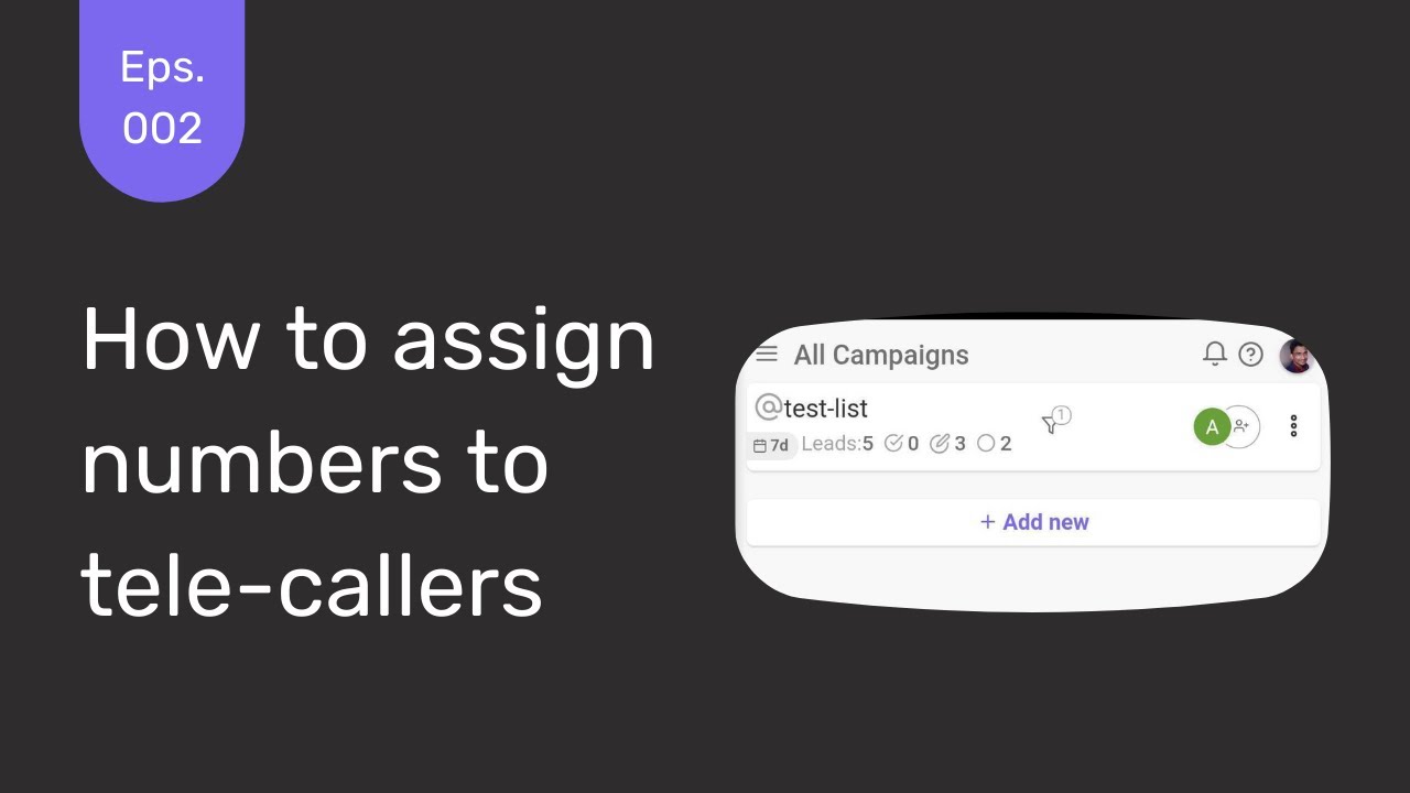 TV2 How To Assign Numbers To Your Tele callers for Admin TeleCRM TV2 How To Assign Numbers To Your Tele callers for Admin TeleCRM