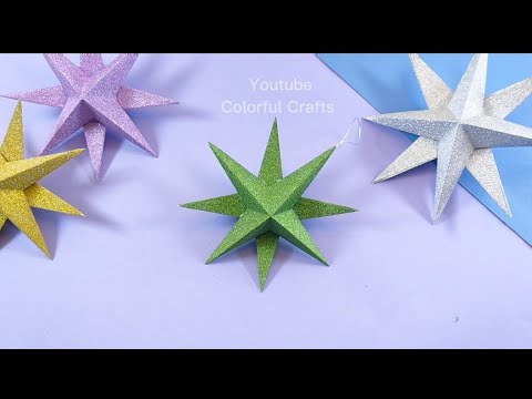 How to Make a 3D Paper Star - Christmas ornaments star DIY - YouTube