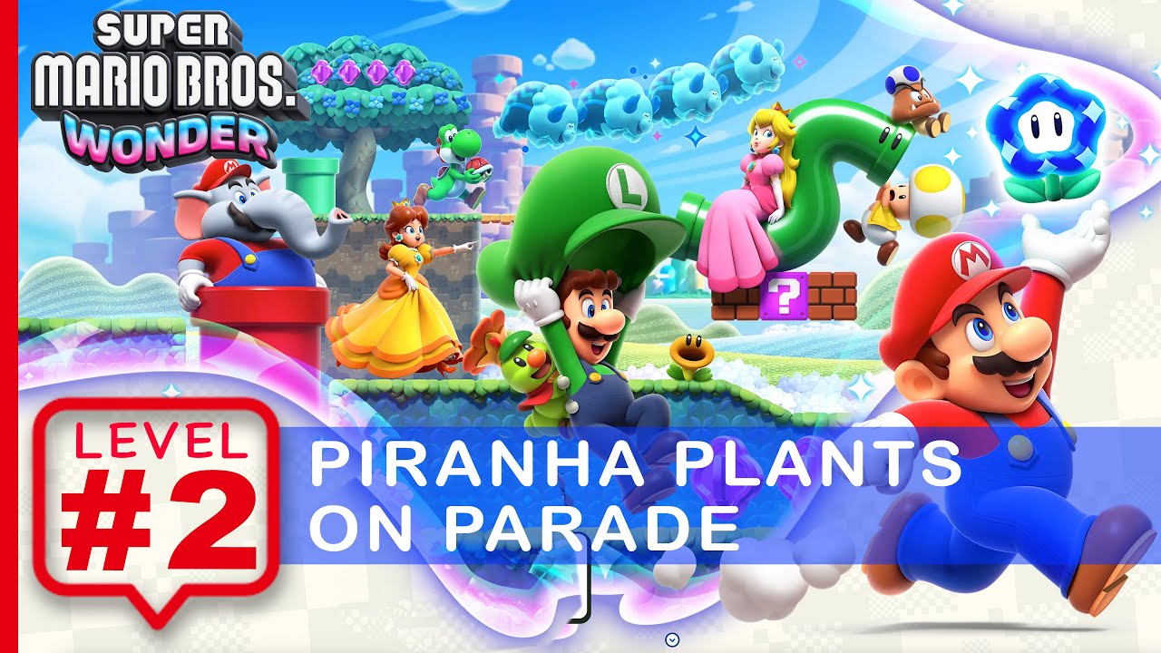 SUPER MARIO BROS Wonder | W1: Pipe-Rock Plateau |Piranha Plants on ...
