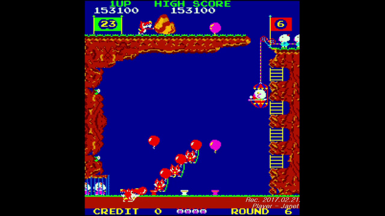 Pooyan (Konami Classic Arcade Game) - Game Playthrough Until to 400,000 ...