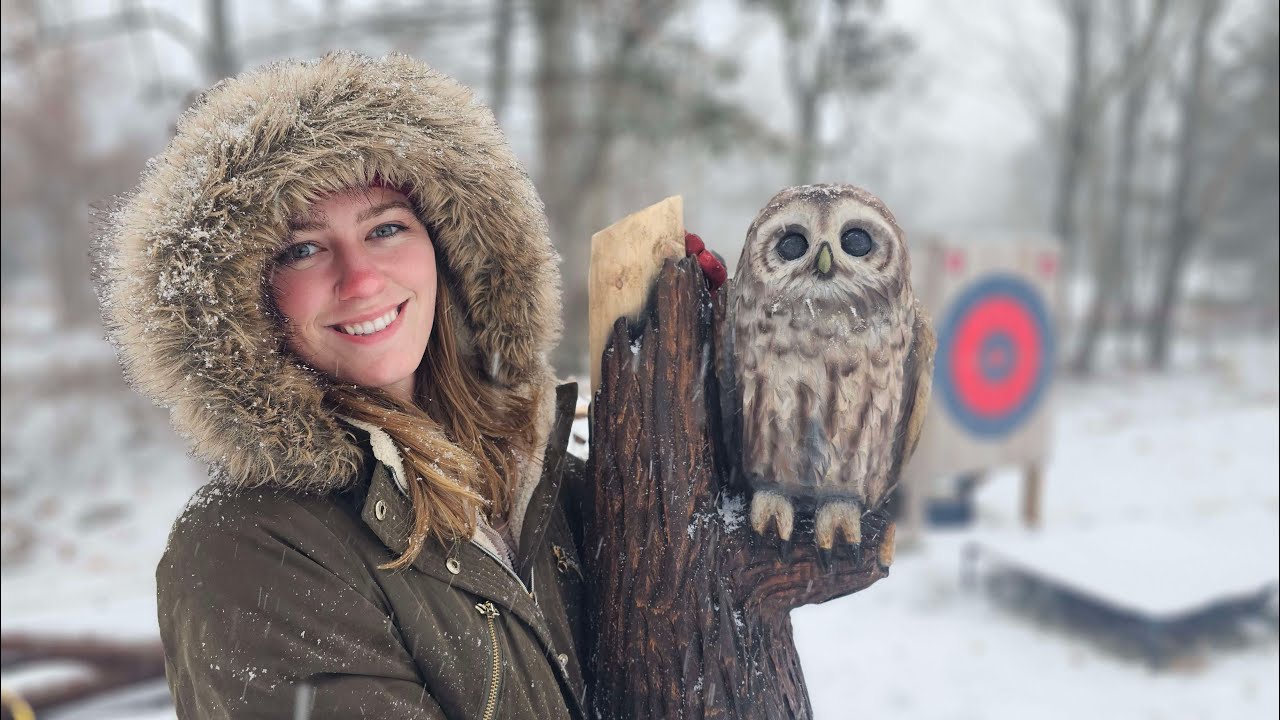 Turning a Log into a Little Owl - YouTube