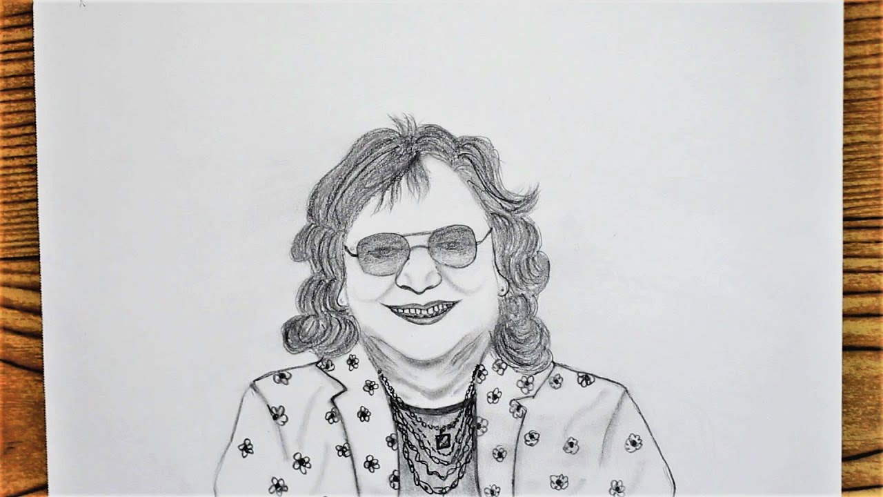 How to Draw Bappi Lahiri || Bappi Da (RIP) || Singer Bappi Lahiri ...