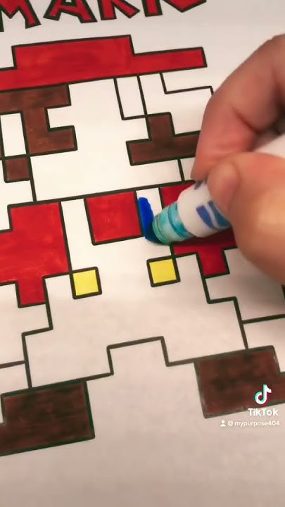 Made an 8 bit coloring page of Mario and Luigi and colored it! Pretty ...