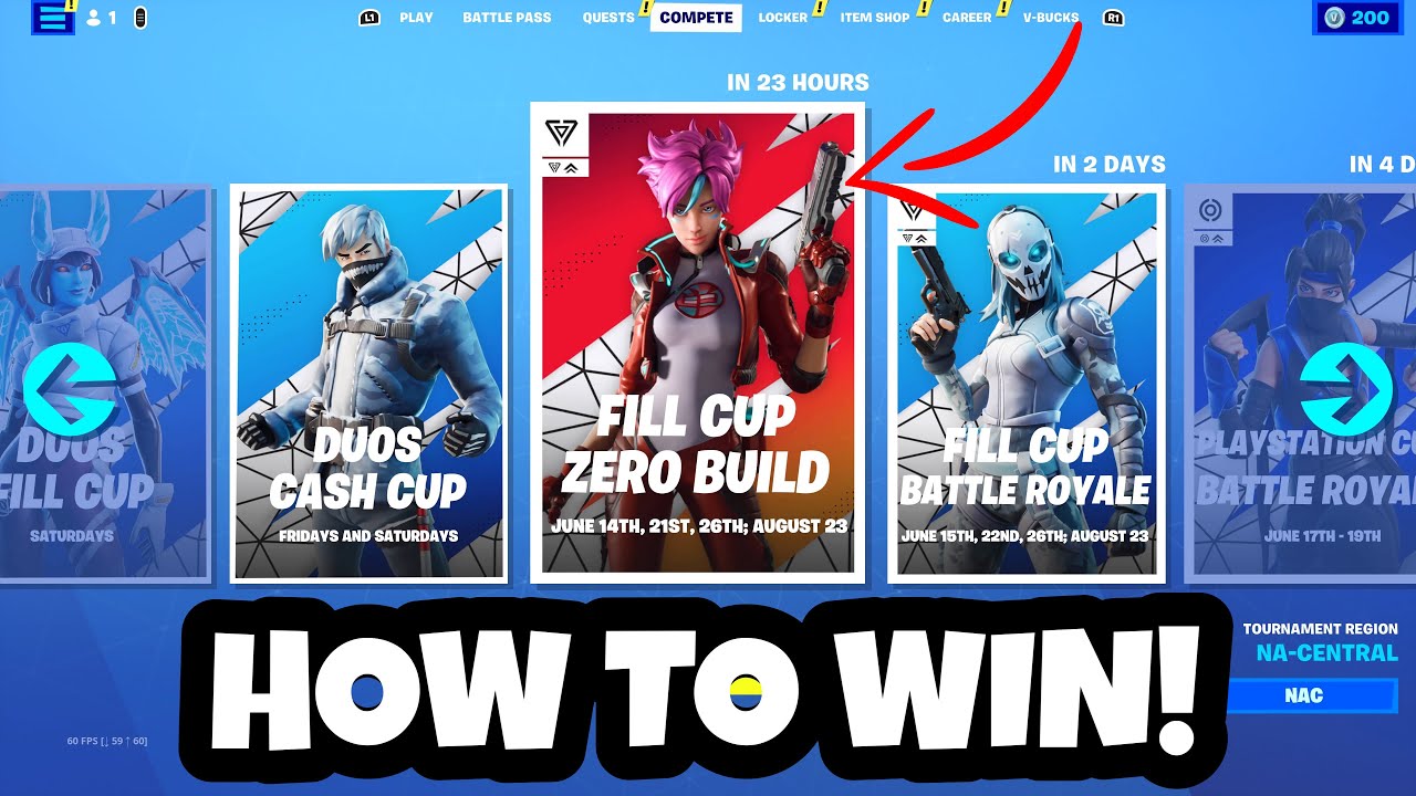How To WIN The FILL CUP ZERO BUILD! (Different Teammate Every Game ...