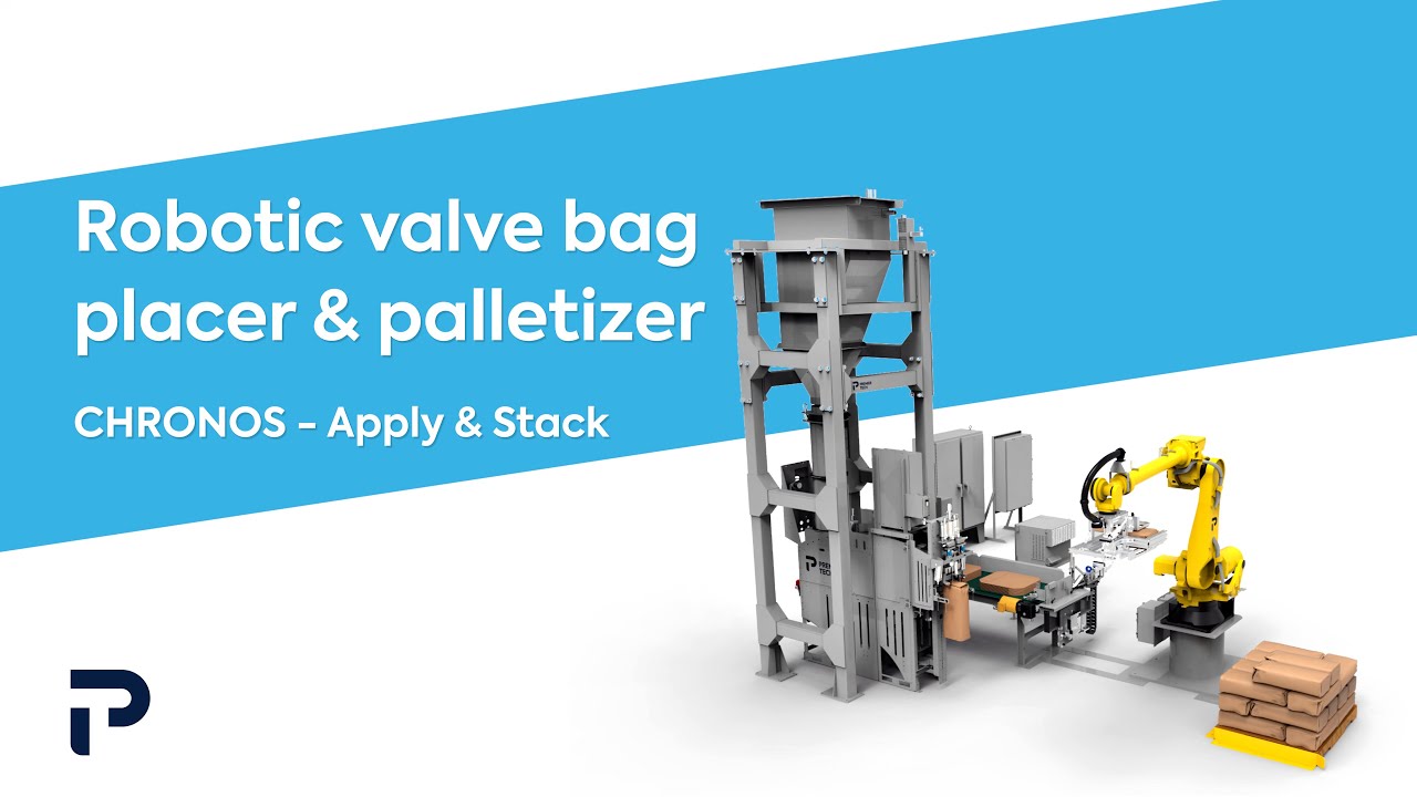 Robotic valve bag applicator and palletizer | Apply & Stack - YouTube