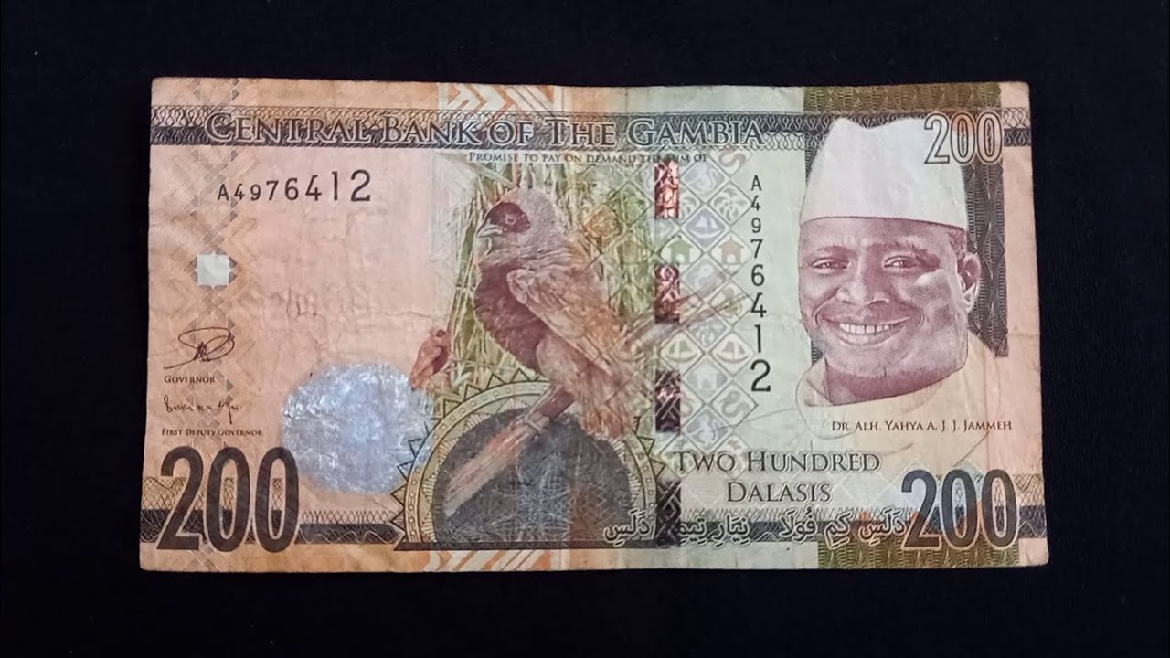 GAMBIA 200 Dalasis (2015) | Banknote Encyclopedia - YouTube