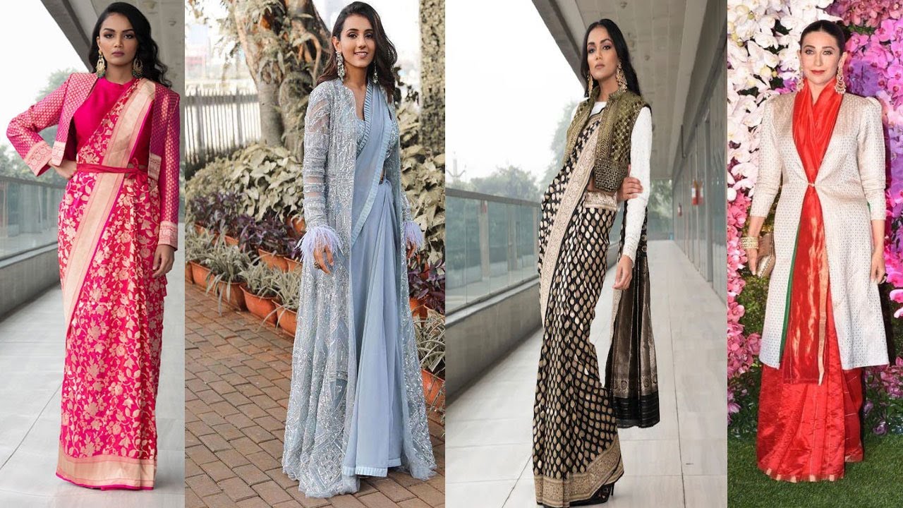 Festival Special Jacket Saree Designs For Party Wear||Amazing Saree ...