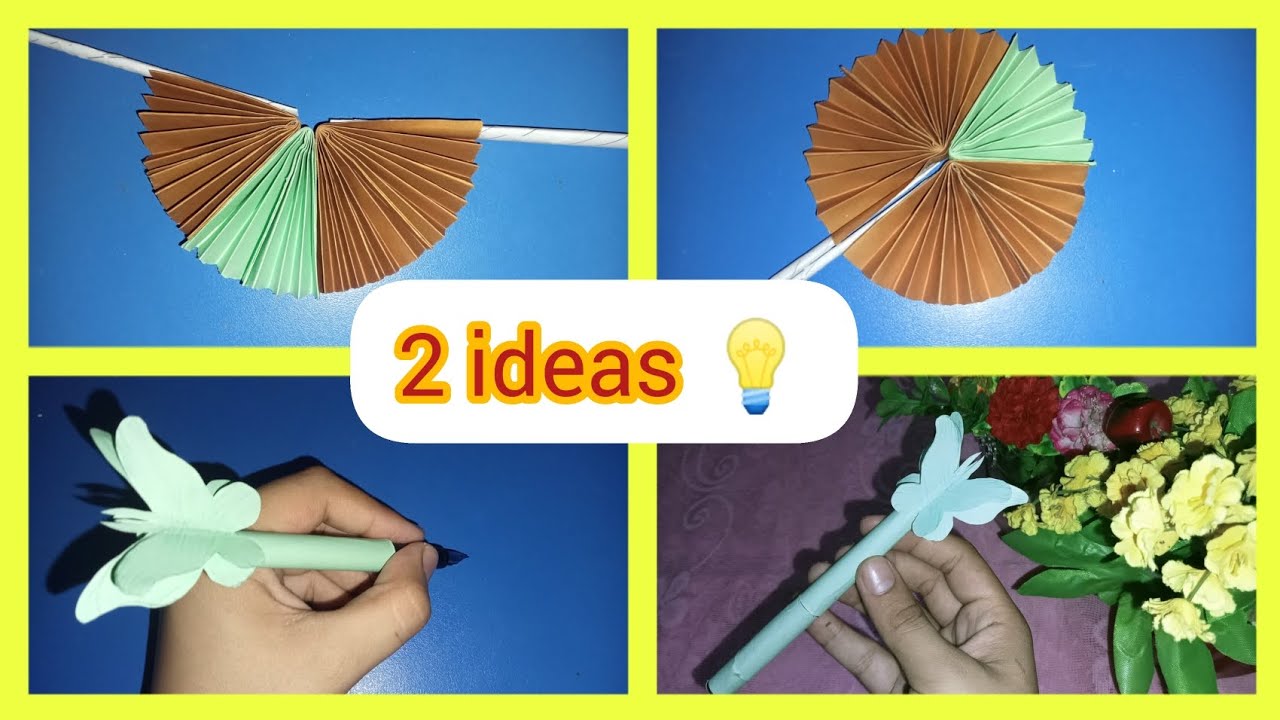 Idea 1pin recycle|idea 2 hand fan with paper - YouTube