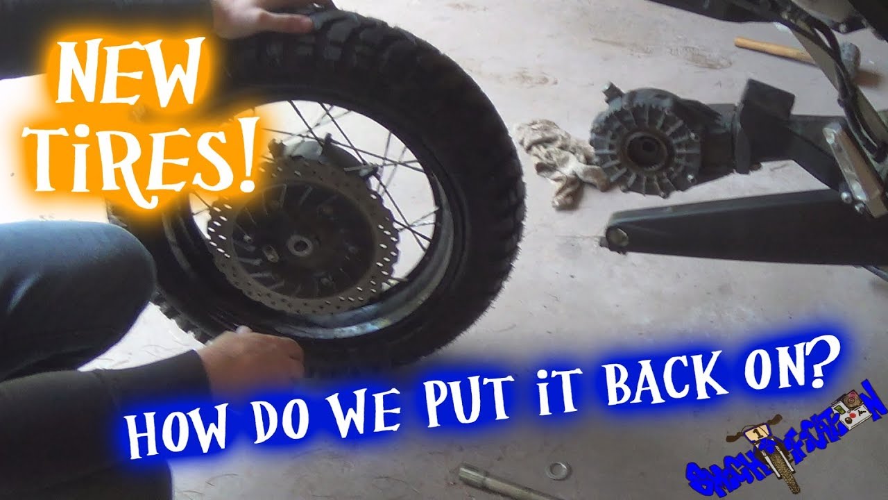Mounting Mitas eo7 dakar tires on a Yamaha super tenere - YouTube