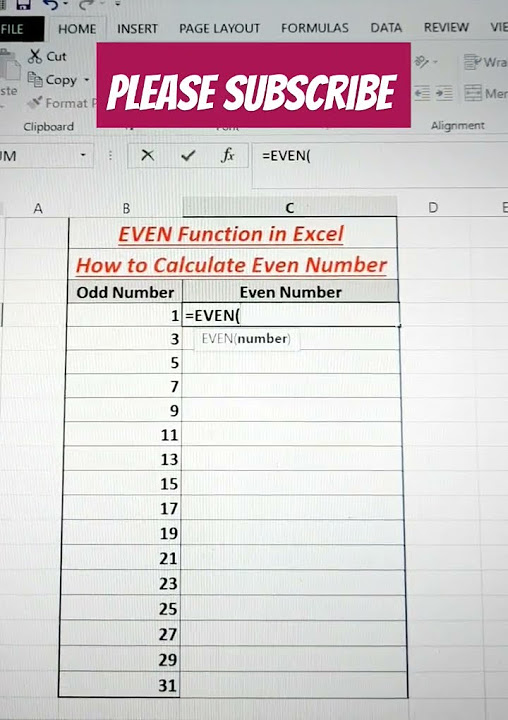 how to calculate even numbers in excel | excel tutoring - YouTube