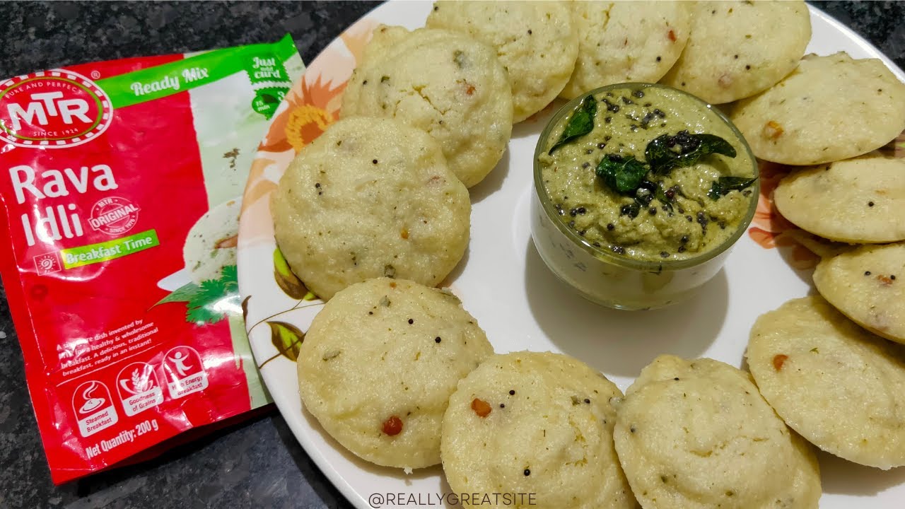 MTR Rava Idli Mix & Instant Chutney Recipe / How to Make MTR Rava Idli ...
