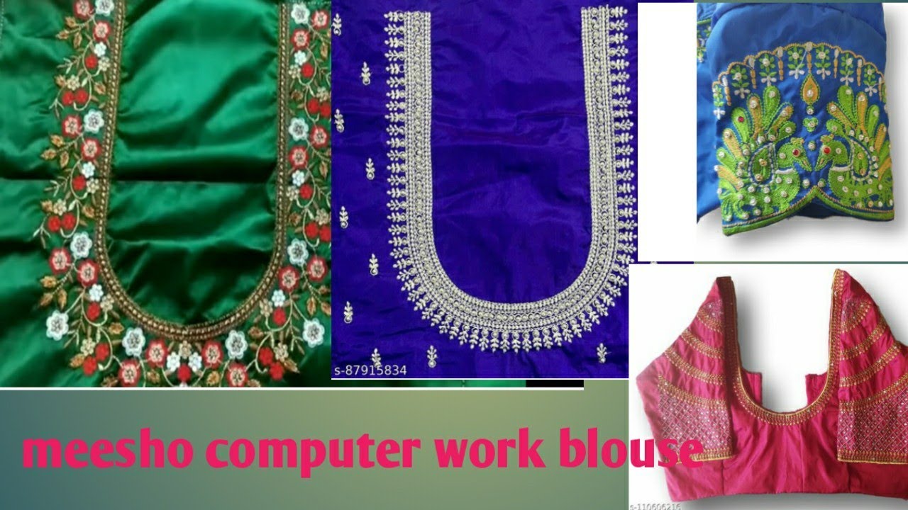 meesho computer work readymade blouses design - YouTube