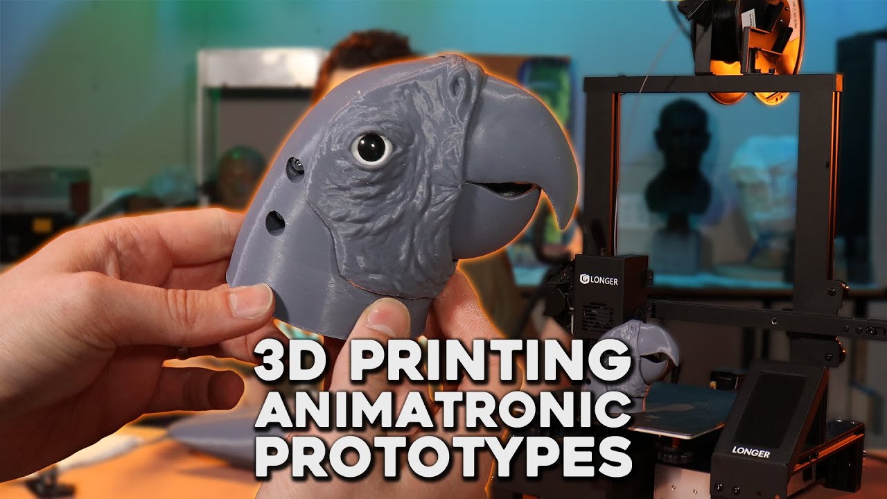 Prototyping Animatronic Parrot Parts with Longer LK4X 3D Printer - YouTube