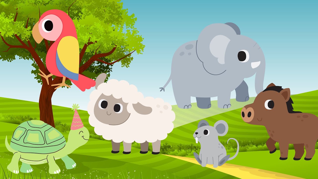 CUTE LITTLE ANIMALS - GIRAFFE, PARROT, TURKEY, CAT, DOG, ELEPHANTS ...