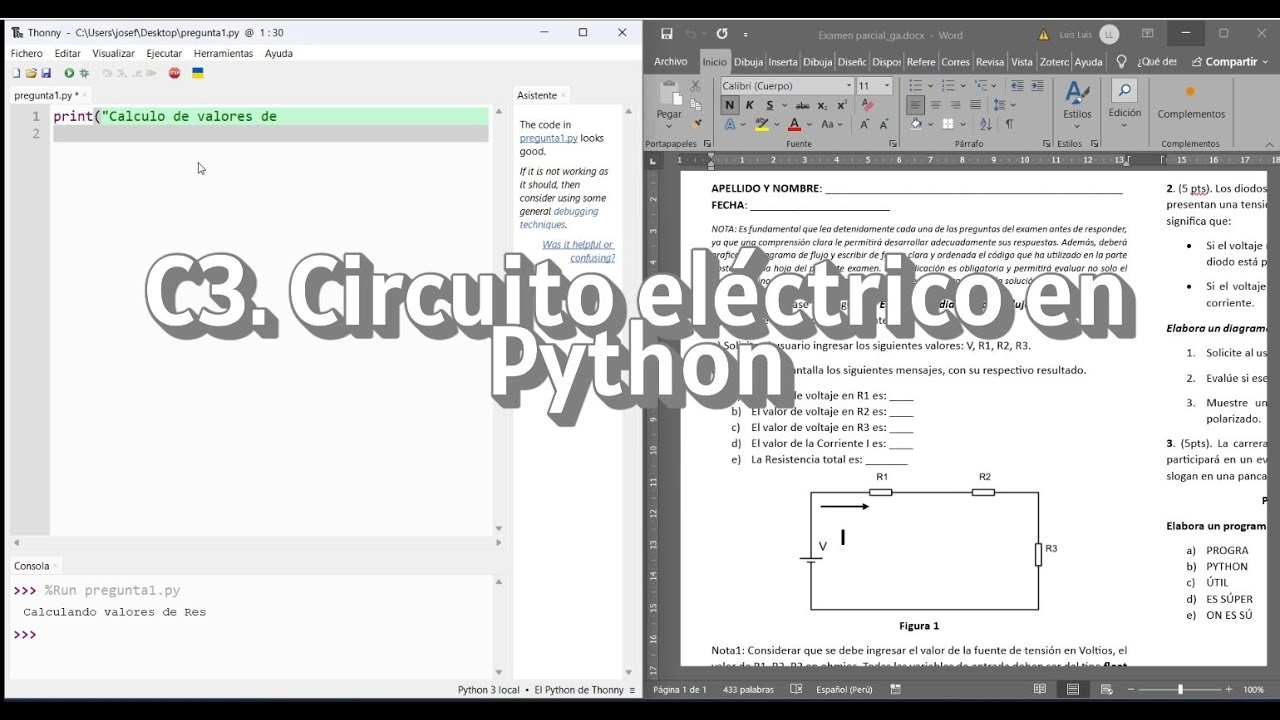 C.3 Circuito eléctrico en python - YouTube