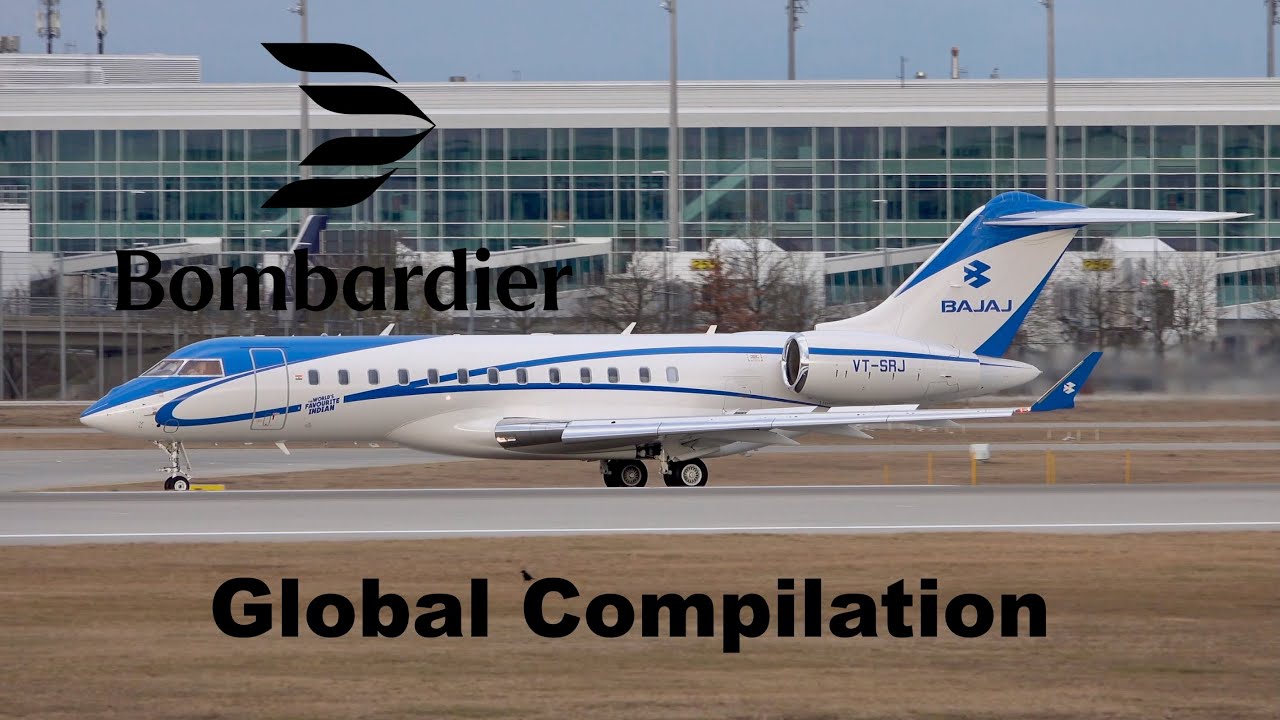 Bombardier Global 5000 6000 6500 7500 arrival and departure Compilation ...