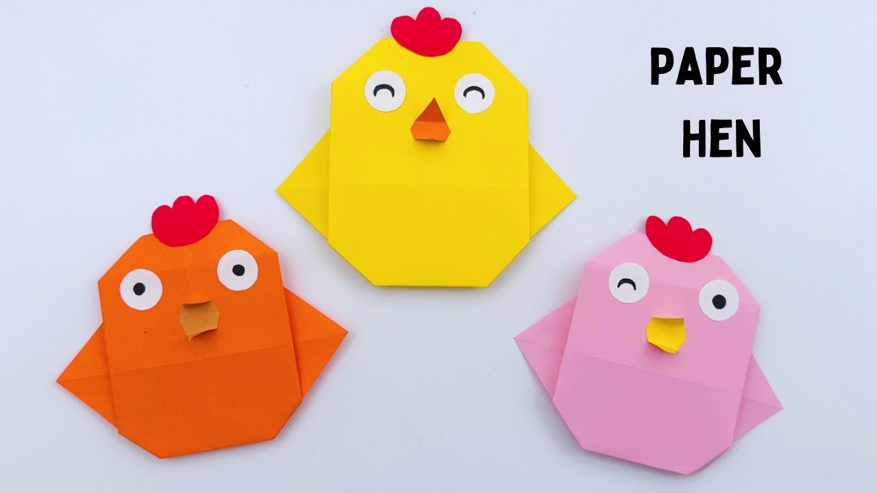 How To Make Easy Paper HEN For Kids / Nursery Craft Ideas / Paper Craft ...