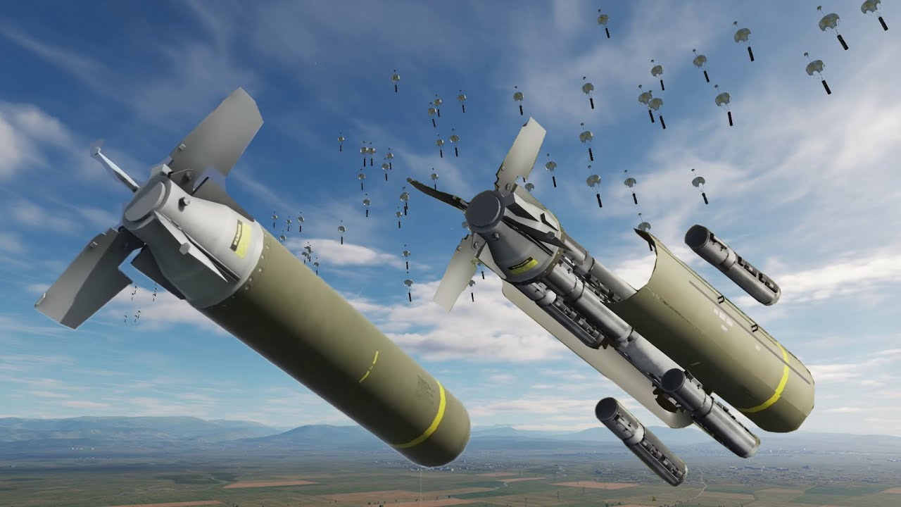 An F-15E bomber dropped a CBU-105 Cluster Bomb on the target dcs world ...