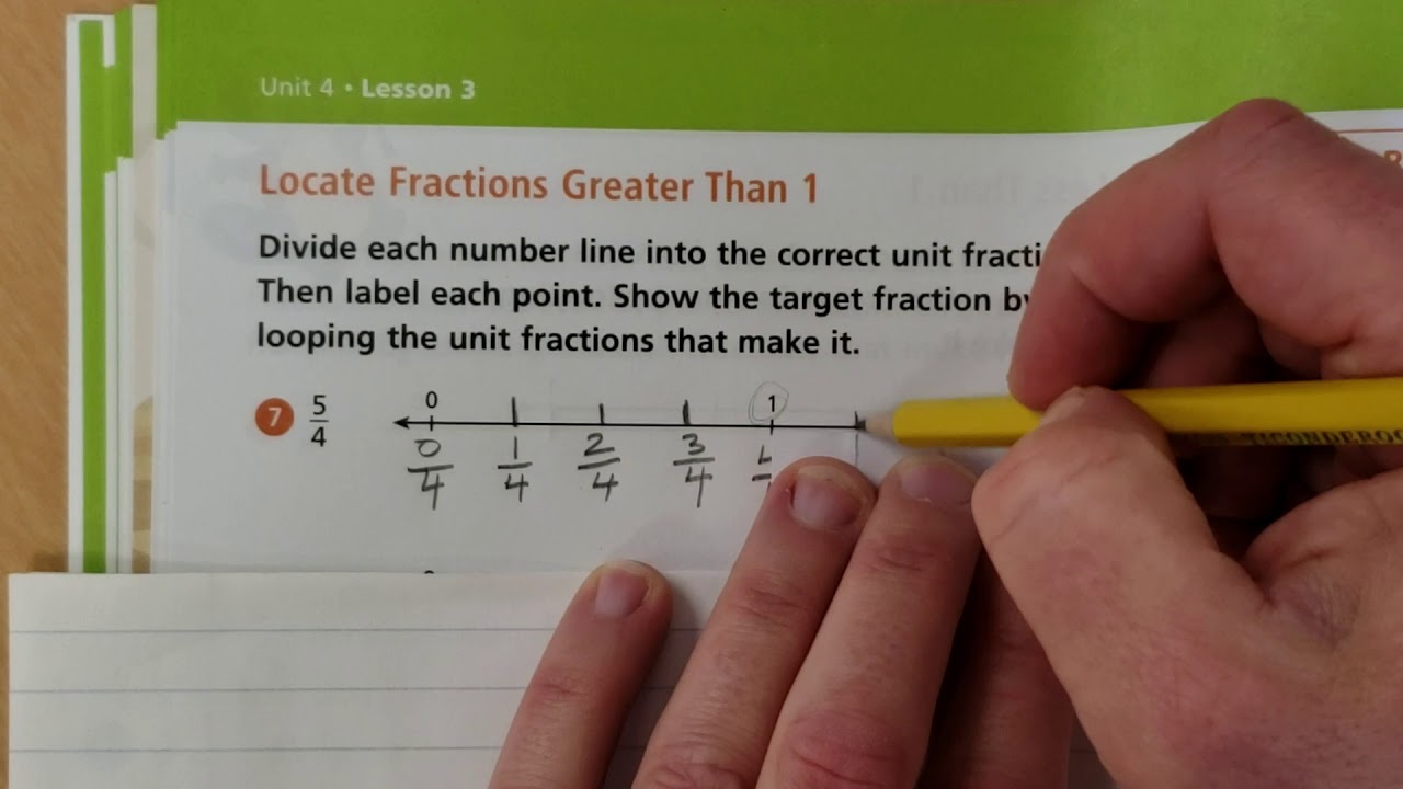 Unit 4 Locate fractions greater than 1 whole on a number line - YouTube