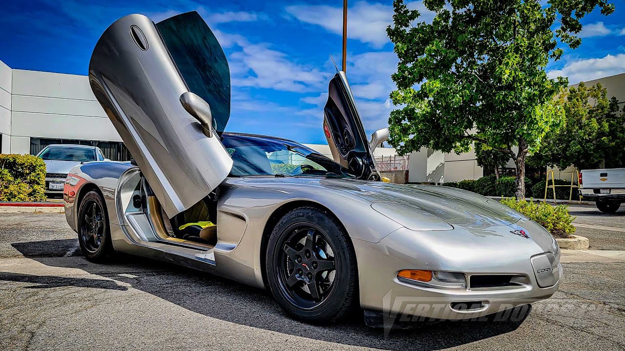 Vertical Lambo Doors Conversion installed on a Chevrolet Corvette C5 at ...