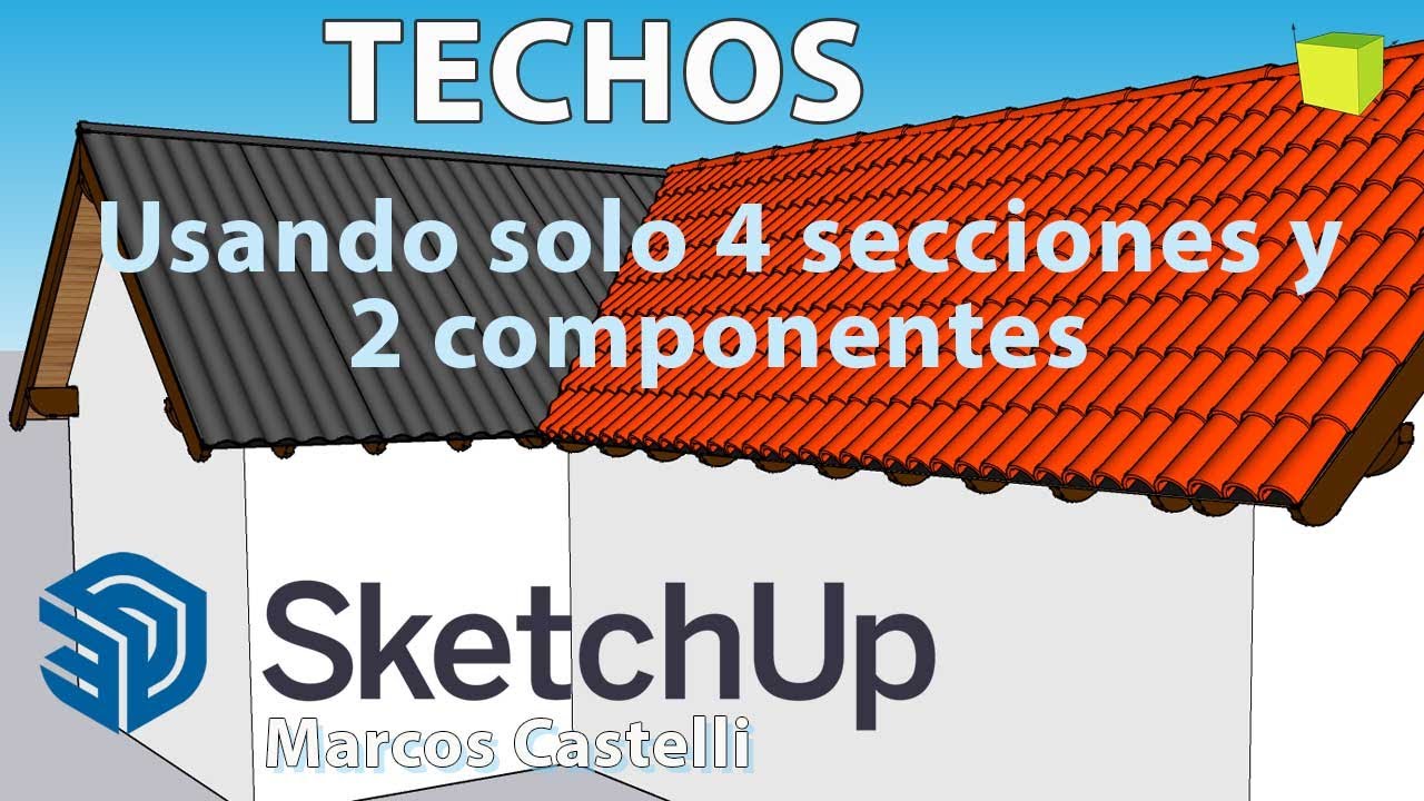 Sketchup 2021 - Modelar este techo con 4 secciones - YouTube
