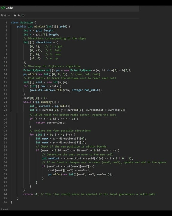 1368 Minimum Cost to Make at Least One Valid Path in a Grid - YouTube