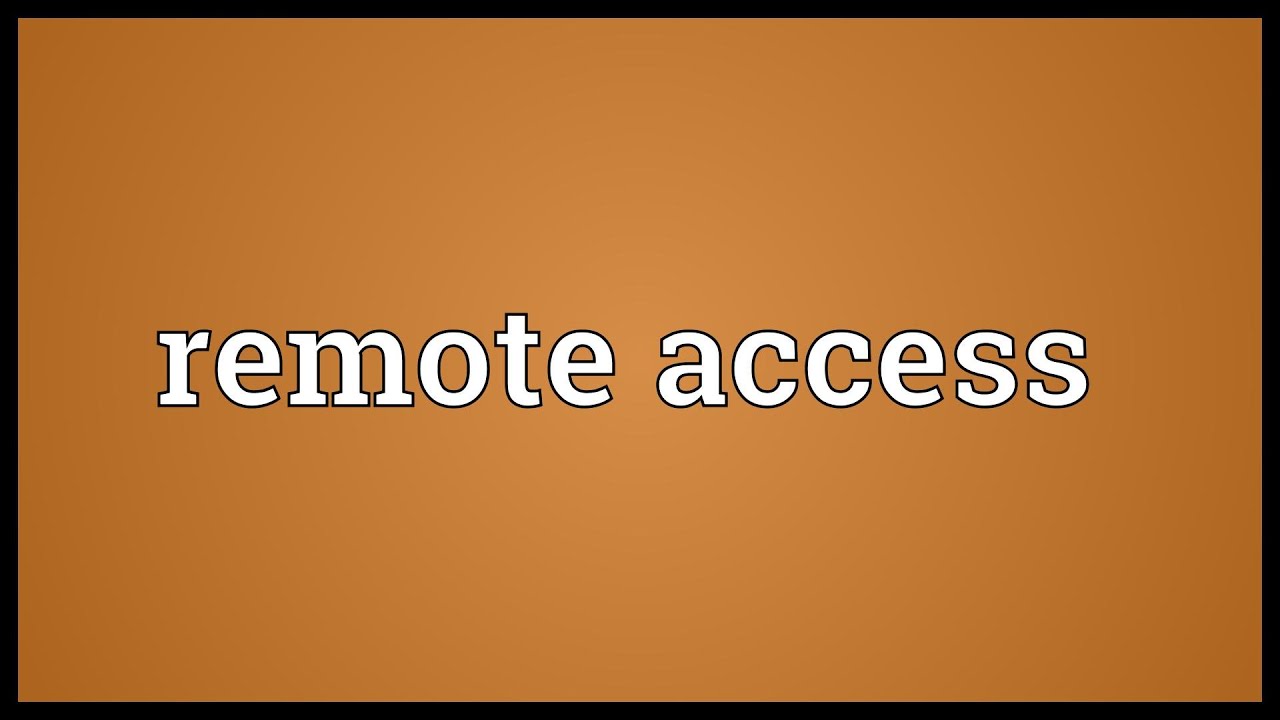 Remote access Meaning - YouTube