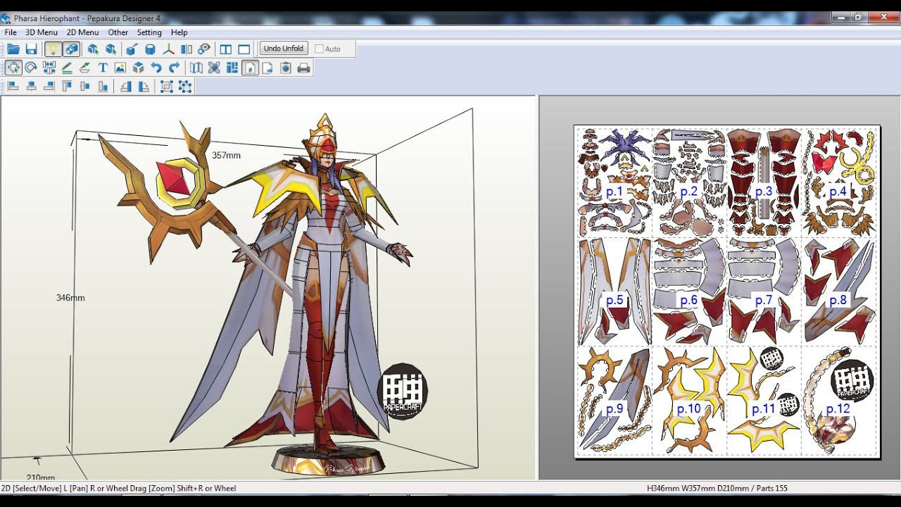 Pharsa Hierophant Papercraft - YouTube