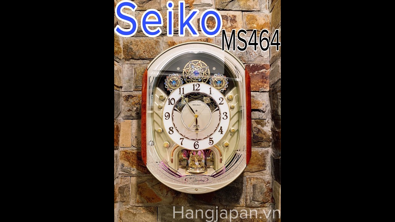 Đồng hồ treo tường Seiko RE562G phiên bản xoay mặt nâu gỗ Nhật BảnMS464 ...