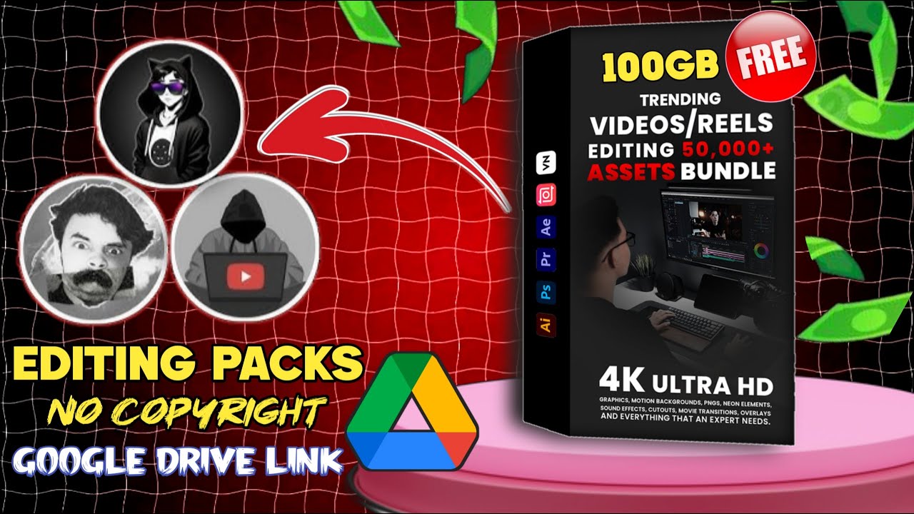 100GB+ Viral Editing Pack FREE | SFX, Overlays, Emojis, Green Screen ...