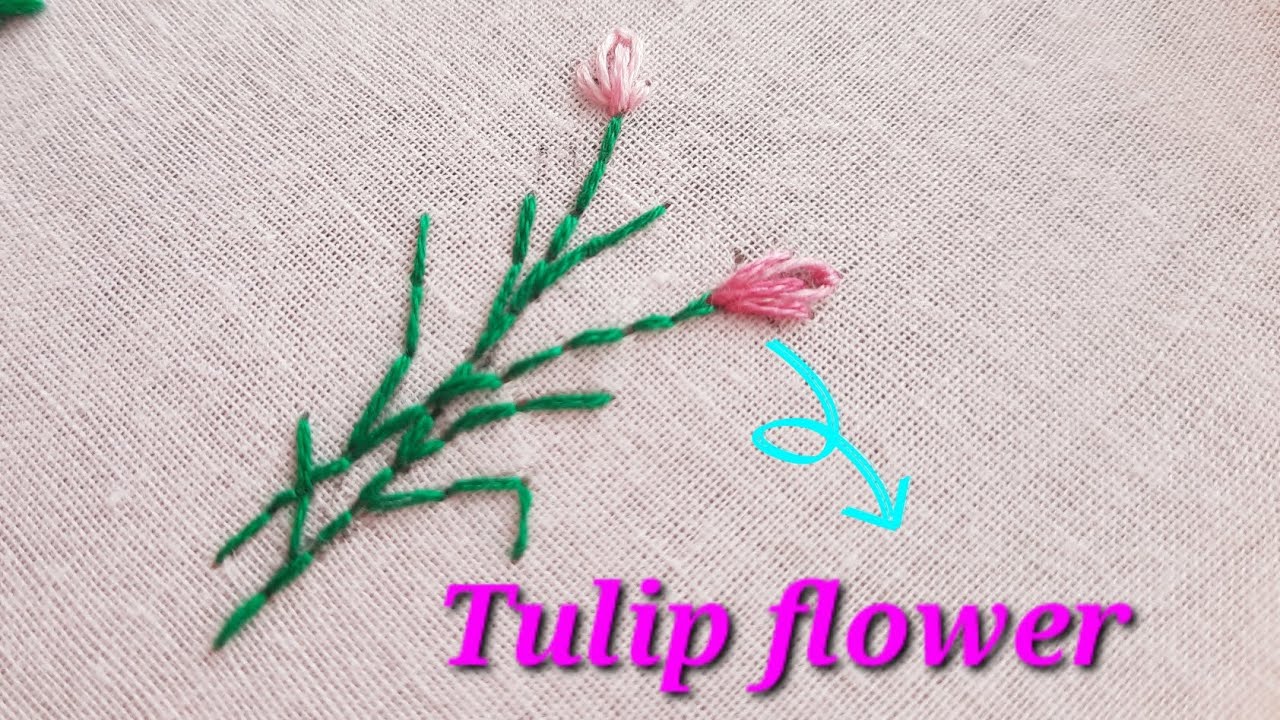 Tulip flower Design tutorial for beginner's Amazing easy hand work ...