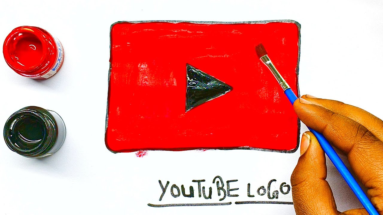 How to Youtube Logo Drawing// and colour painting Chitra - YouTube