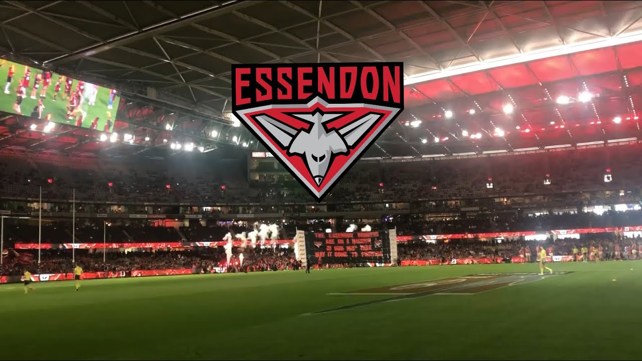 Essendon running onto marvel stadium - YouTube