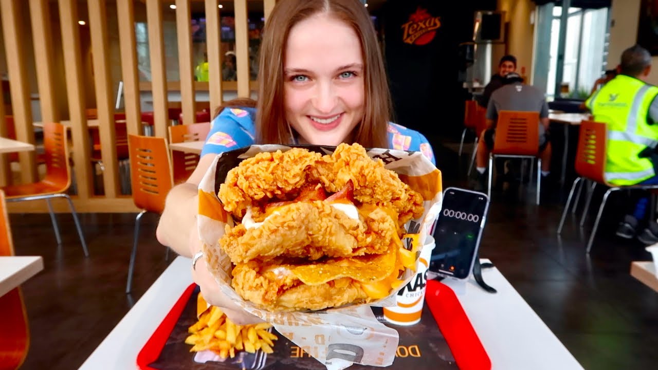 Texas Chicken Triple Stacker Challenge - YouTube