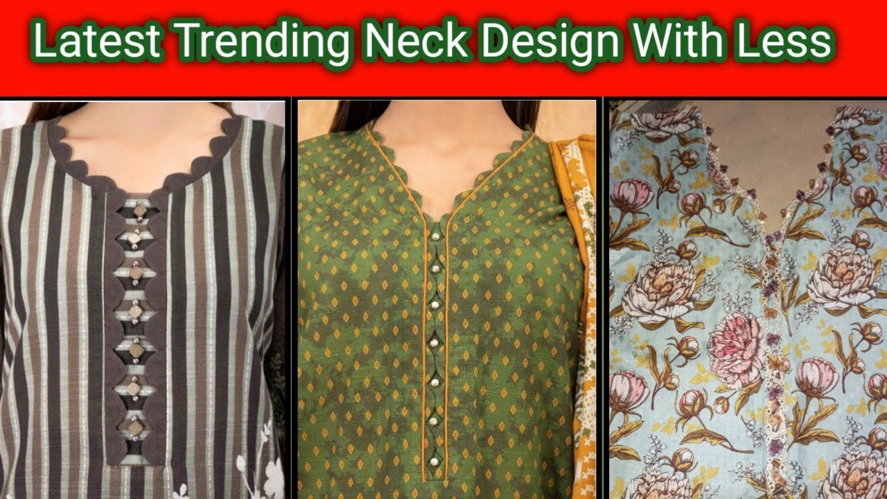 Best Neck Design Cutting and Stitching With Less - YouTube